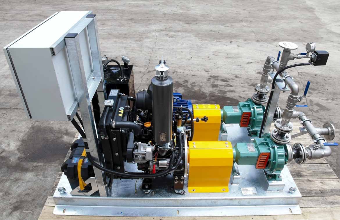 Portable dual pump skid for remote mine sites | Global Pumps
