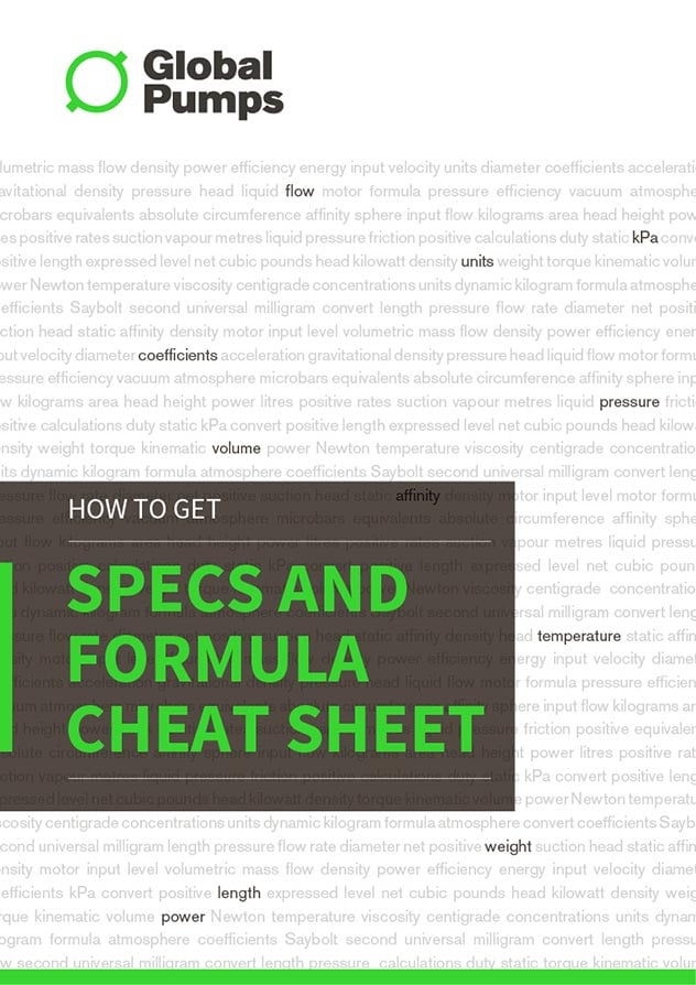 Specs and Formula Cheat Sheet